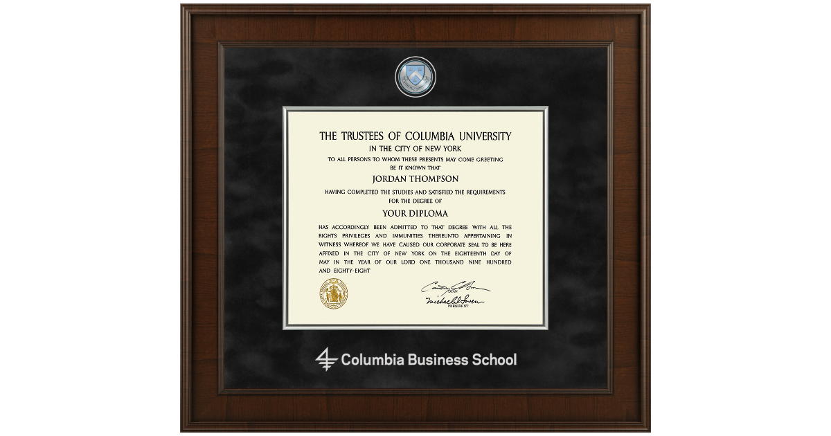 Columbia Columbia Business School Diploma Frames