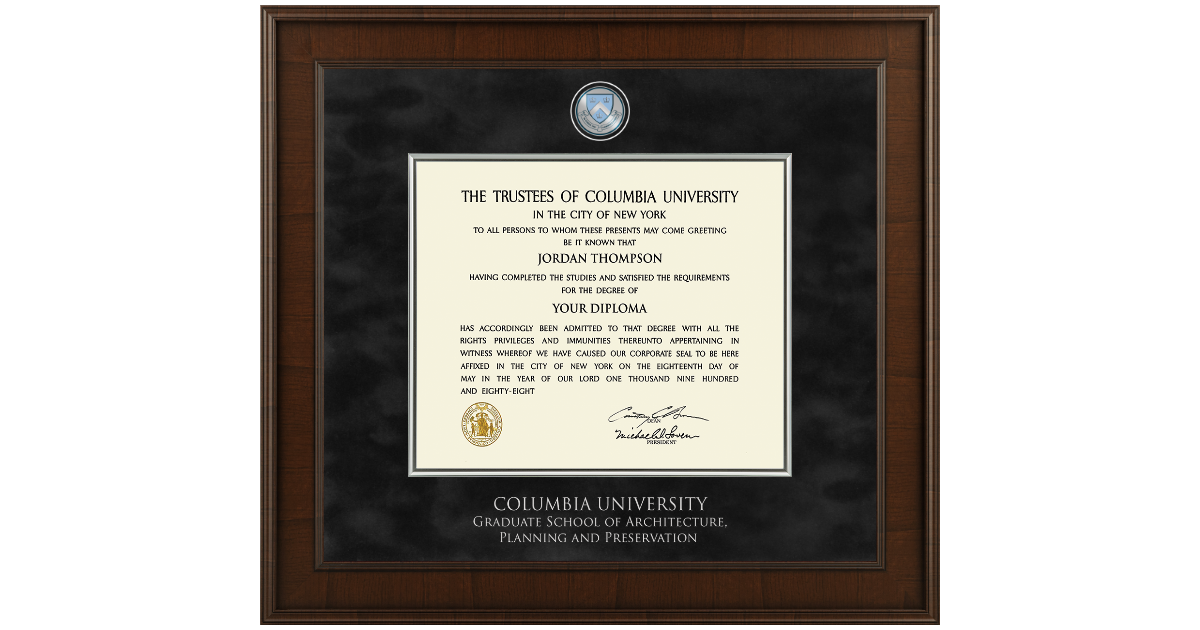 Presidential Masterpiece Diploma Frame in Madison Columbia University ...