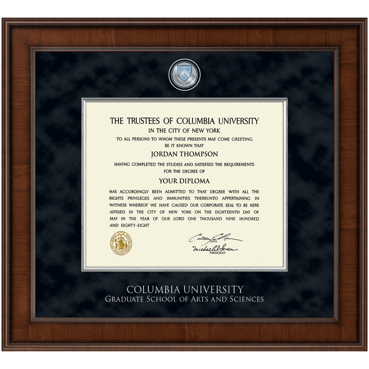 Columbia Graduate School of Arts And Sciences Diploma Frames