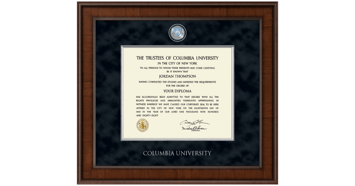 Columbia University Diploma & Degree Frames | Church Hill Classics