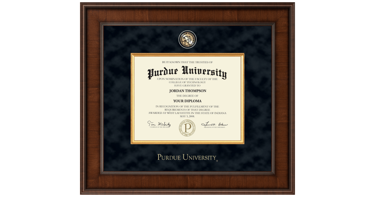 Purdue Diploma Frames | Church Hill Classics