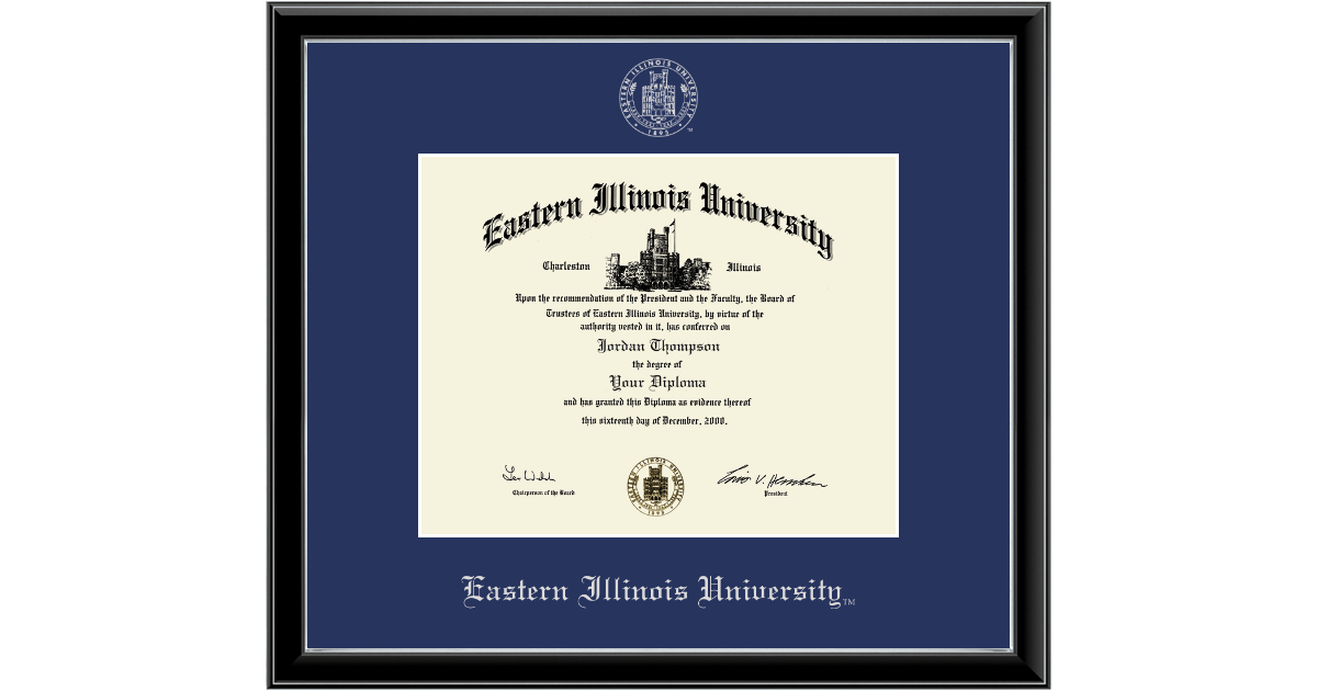 Silver Embossed Diploma Frame in Onexa Silver Eastern Illinois University - Item #223151