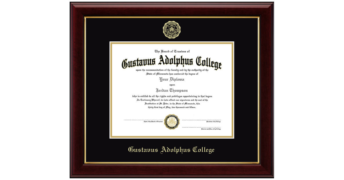 Gold Embossed Diploma Frame in Gallery Gustavus Adolphus College - Item ...