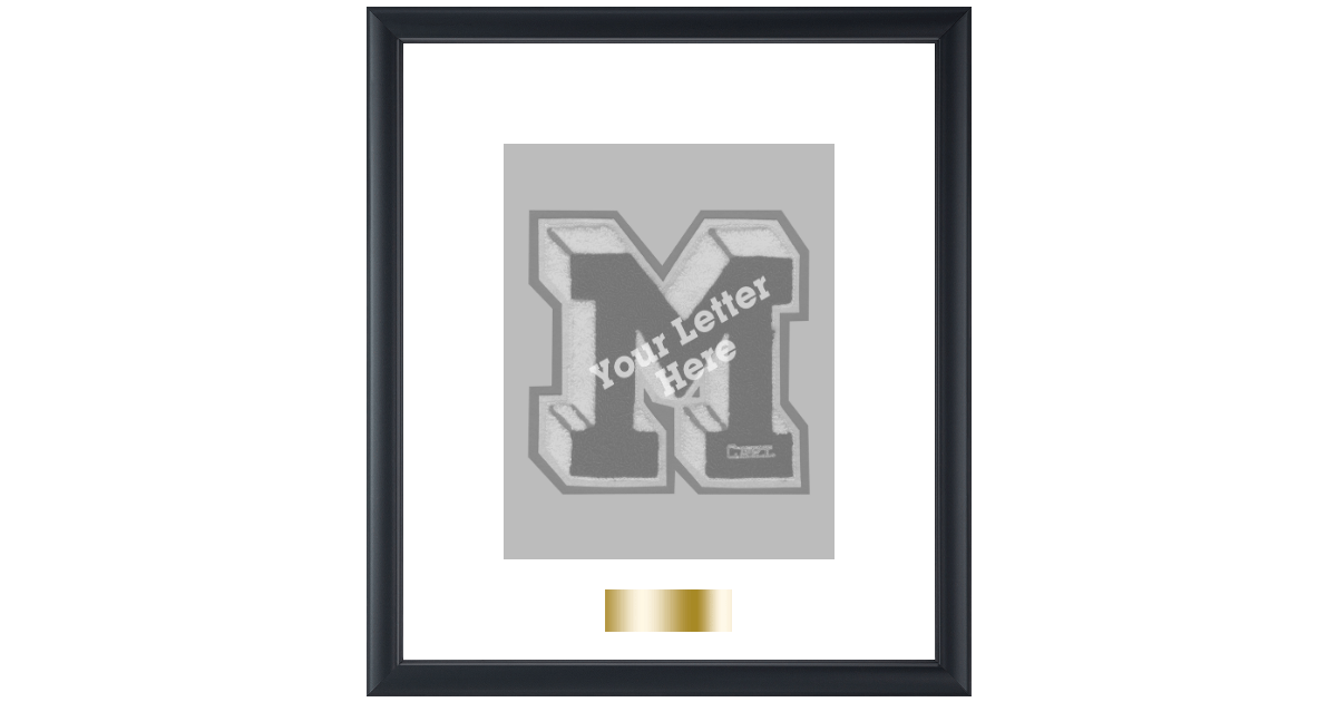 Gold Plate Vertical Varsity Letter Frame - Graduation Gifts - Item #223438
