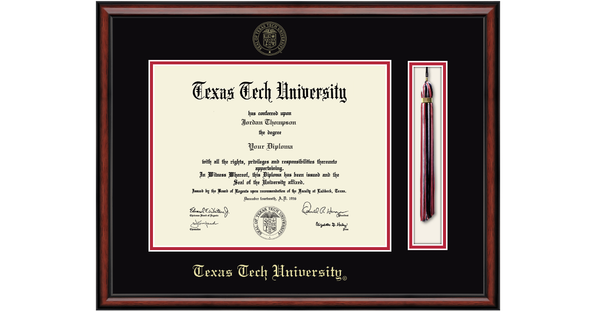 Tassel & Cord Diploma Frame in Southport Texas Tech University - Item ...