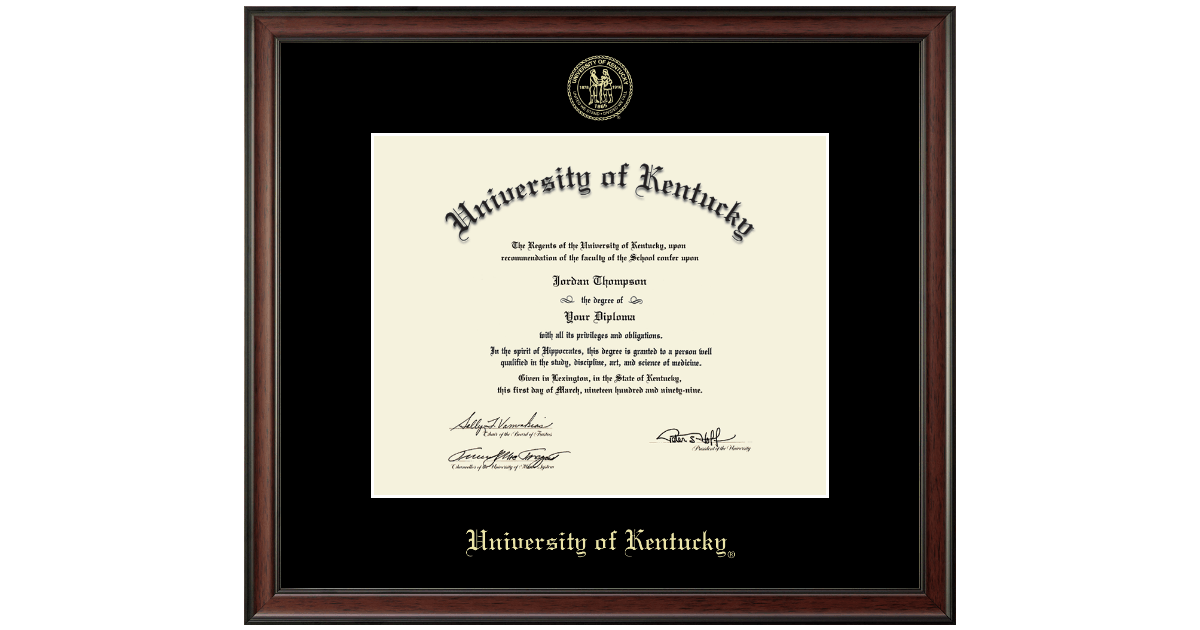 PhD - Gold Embossed Diploma Frame in Studio University of Kentucky ...