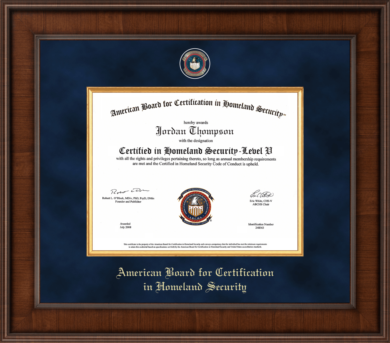 American Board for Certification in Homeland Security Presidential ...