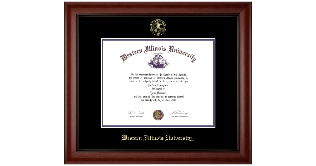 Gold Embossed Diploma Frame in Cambridge Western Illinois University ...