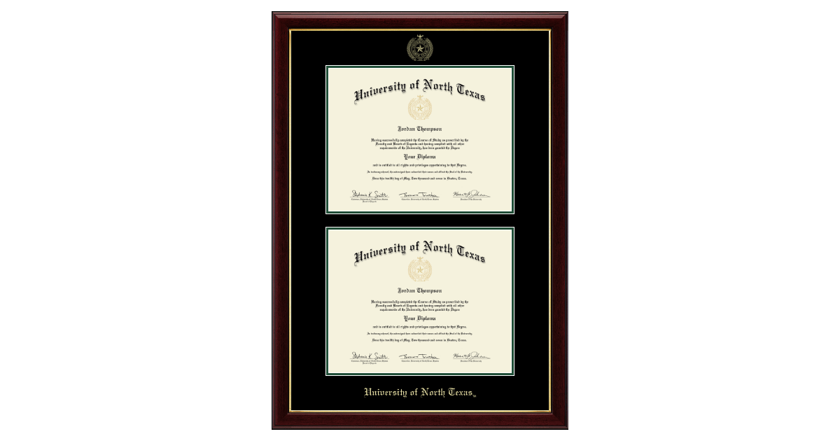 Double Diploma Frame in Gallery University of North Texas - Item #226671
