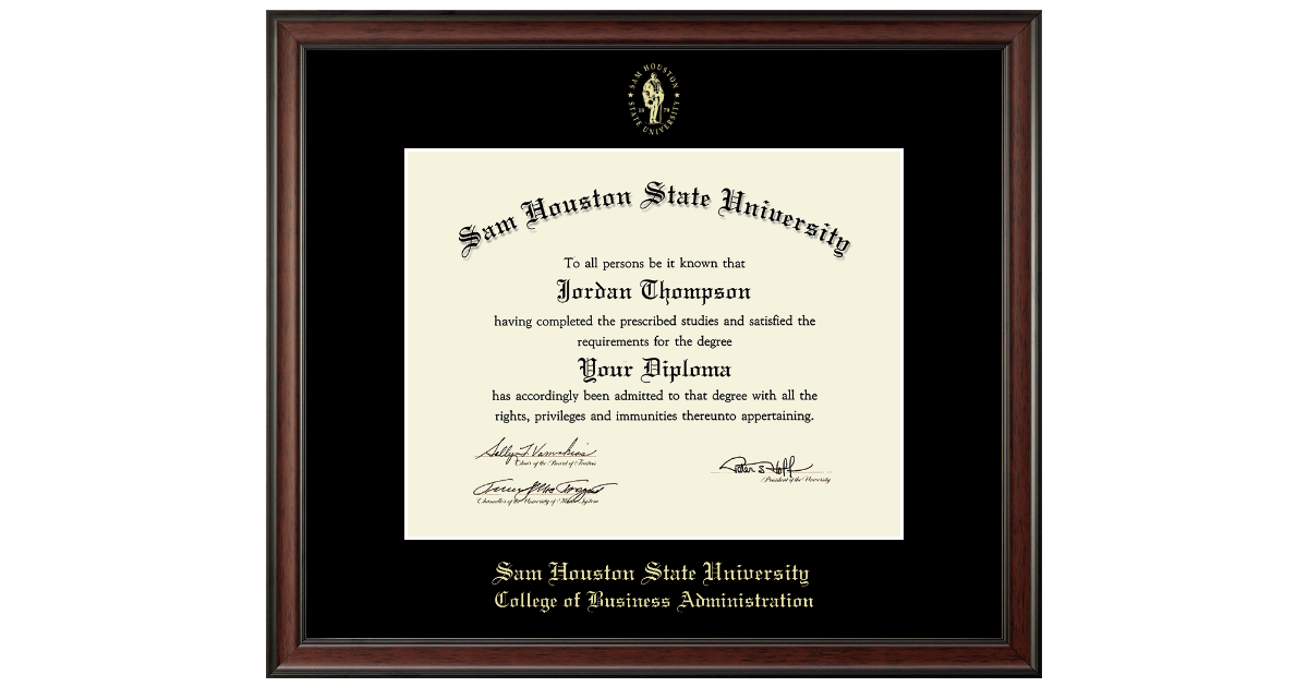 Gold Embossed Diploma Frame in Studio Sam Houston State University ...