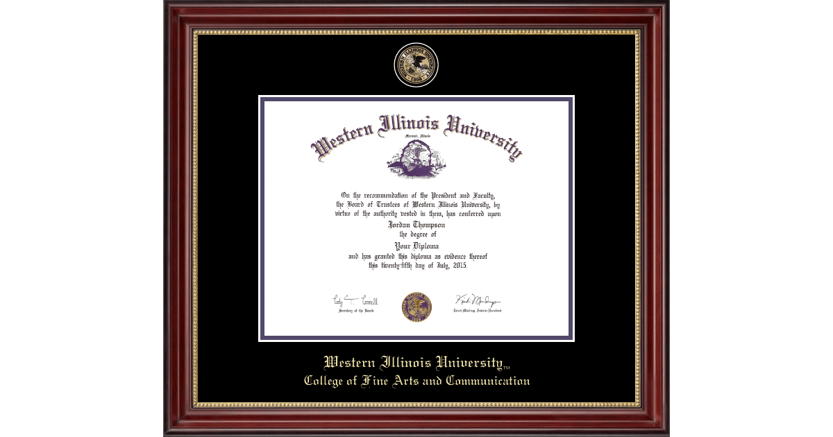 Masterpiece Medallion Diploma Frame in Kensington Gold Western Illinois ...