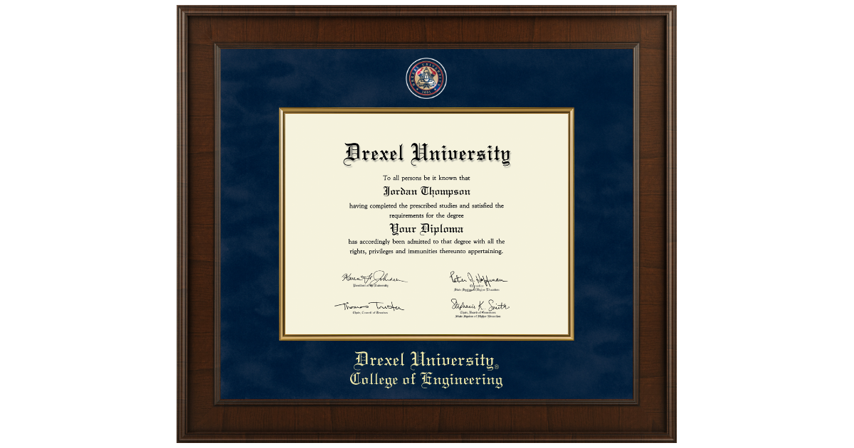 Drexel College of Engineering Diploma Frames | Church Hill Classics