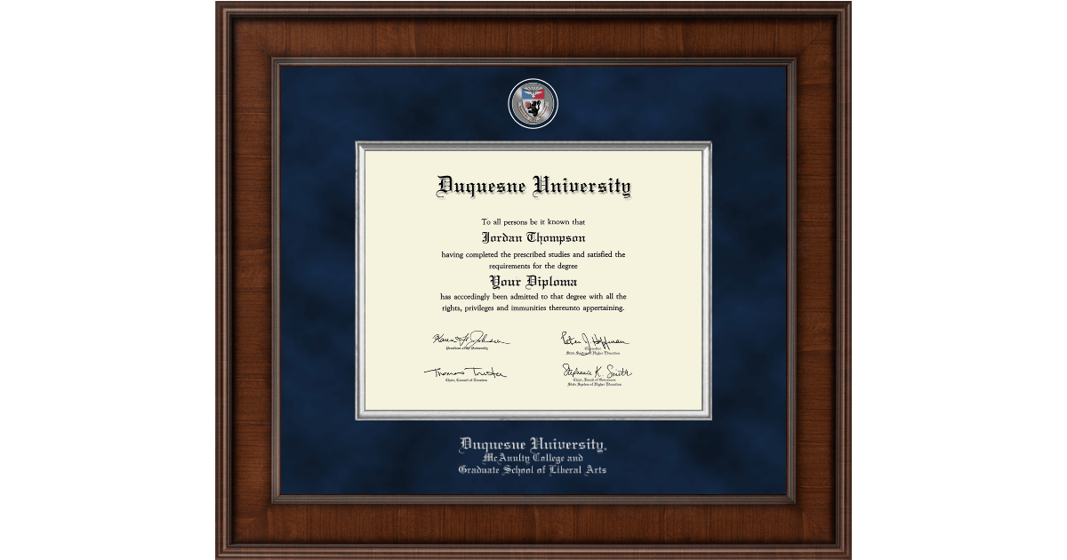 Presidential Masterpiece Diploma Frame in Madison Duquesne University ...