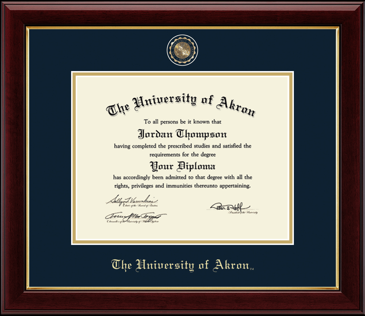 The University of Akron Masterpiece Medallion Diploma Frame in Gallery ...