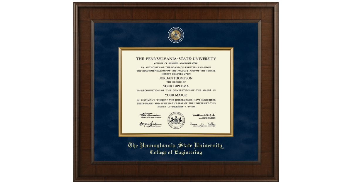 PSU College of Engineering Diploma Frames | Church Hill Classics