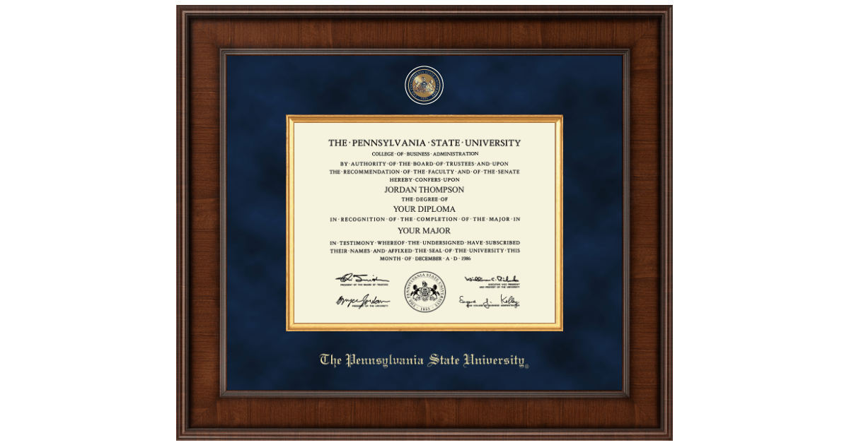 Penn State University Diploma & Certificate Frames | Church Hill Classics