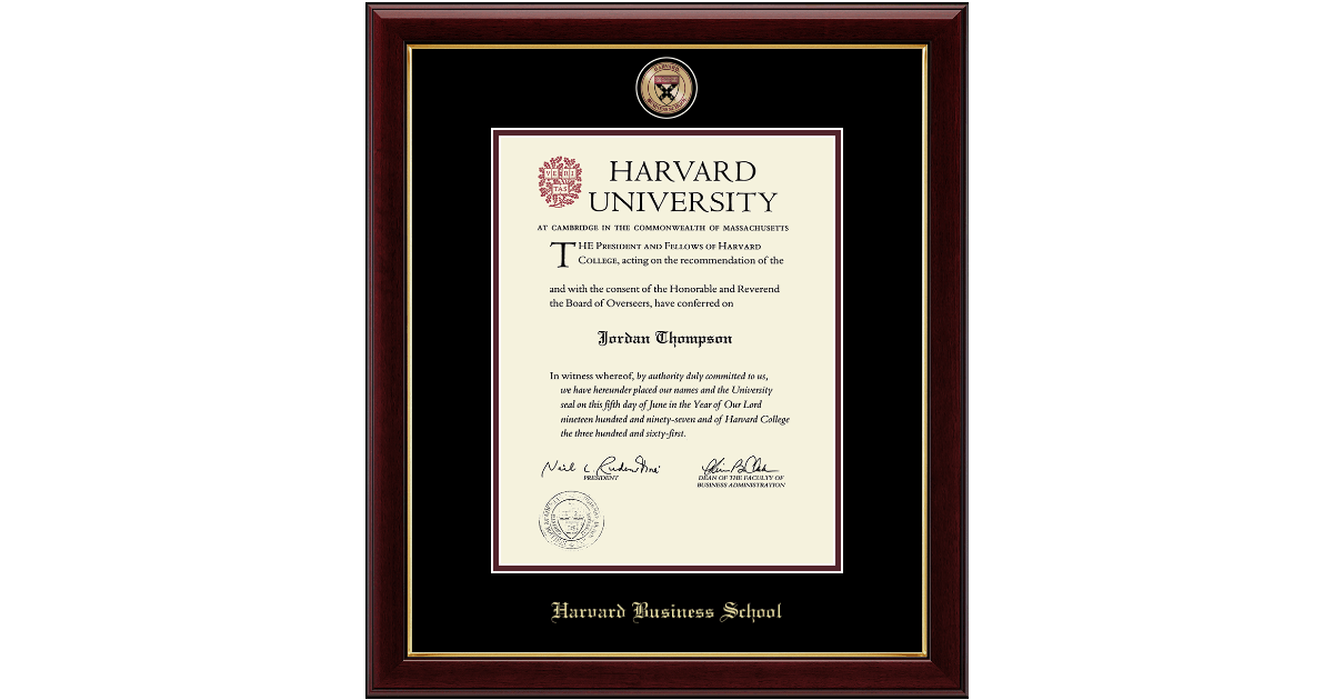 Masterpiece Medallion Diploma Frame in Gallery Harvard University ...