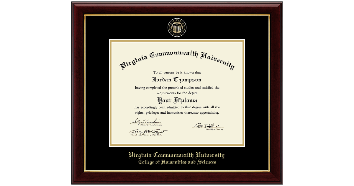 Masterpiece Medallion Diploma Frame in Gallery Virginia Commonwealth ...