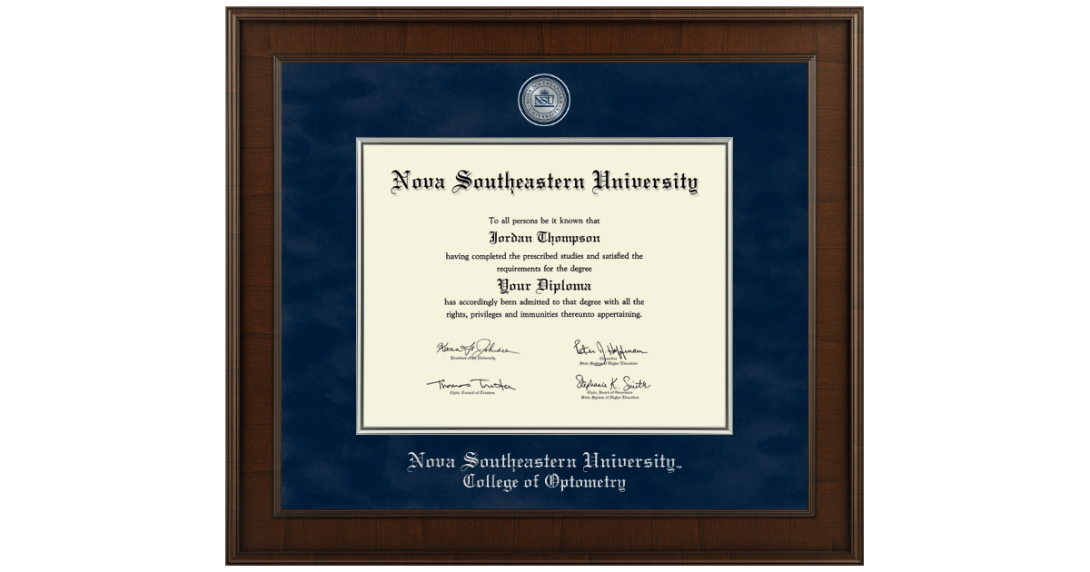 NSU College of Optometry Diploma Frames | Church Hill Classics