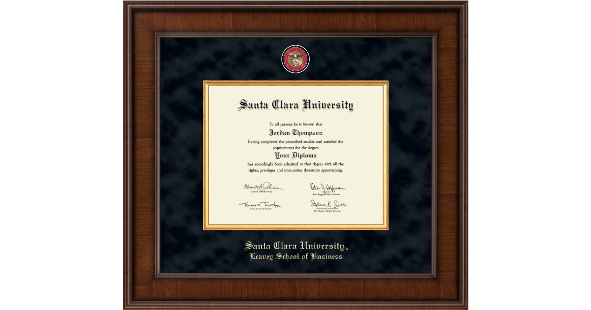 Presidential Masterpiece Diploma Frame in Madison Santa Clara University - Item #228482-SLY from ...