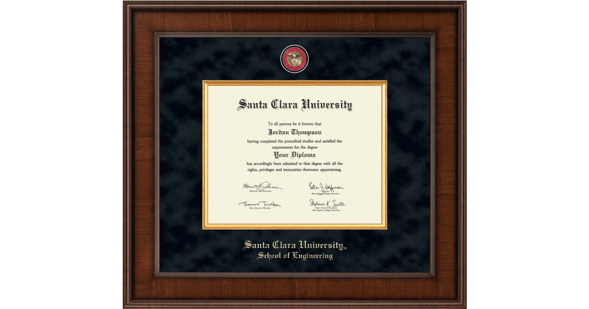 SCU School of Engineering Diploma Frames | Church Hill Classics