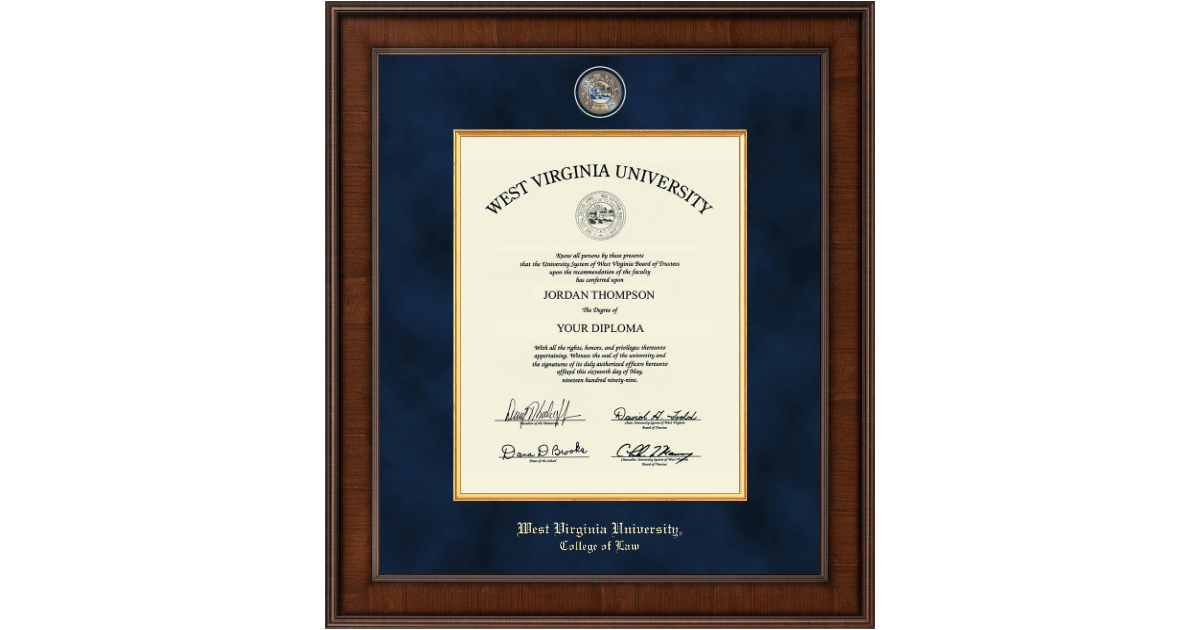 WVU College of Law Diploma Frames | Church Hill Classics