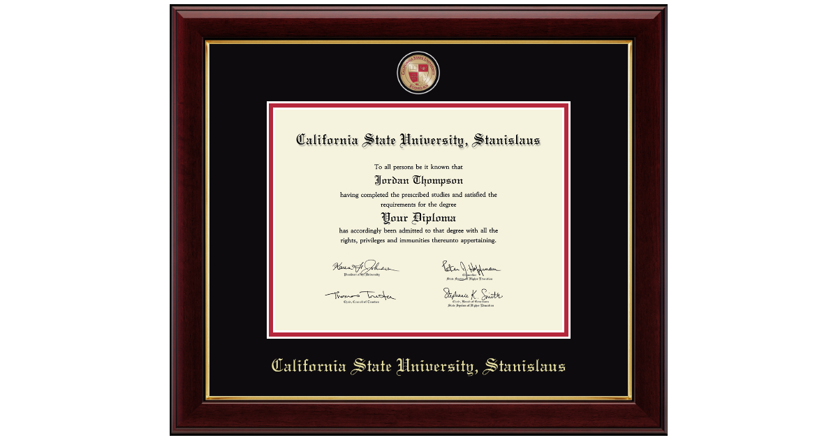 Masterpiece Medallion Diploma Frame in Gallery California State University Stanislaus - Item ...