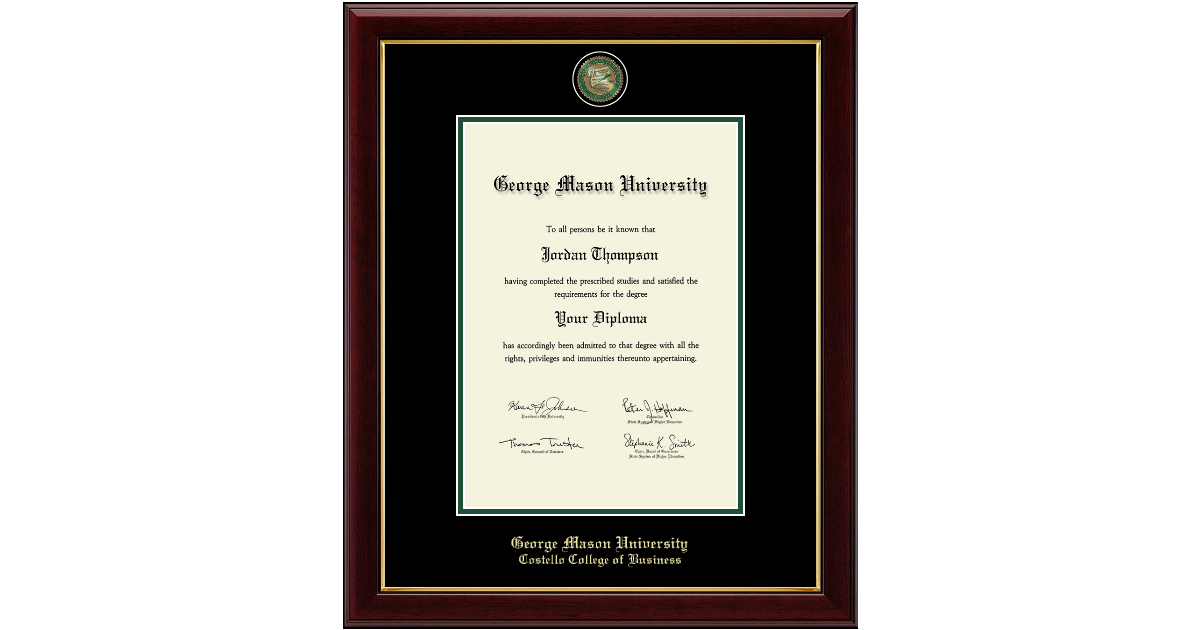 Masterpiece Medallion Diploma Frame in Gallery George Mason University ...