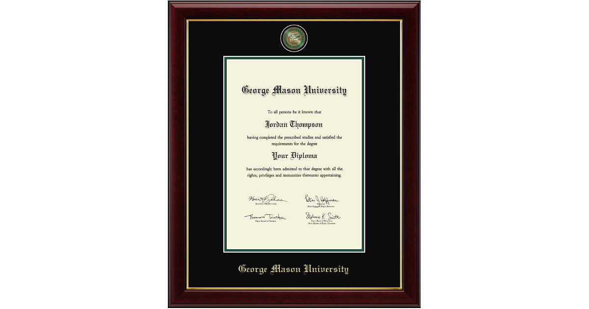 Masterpiece Medallion Diploma Frame in Gallery George Mason University ...