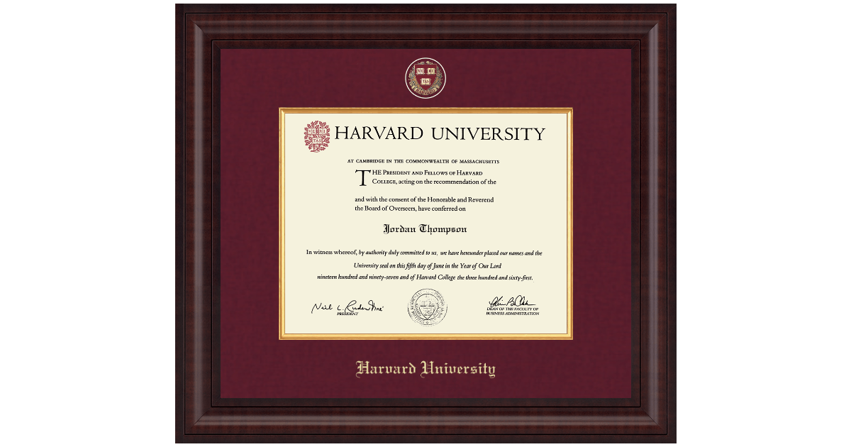 Harvard University Diploma Frames | Church Hill Classics