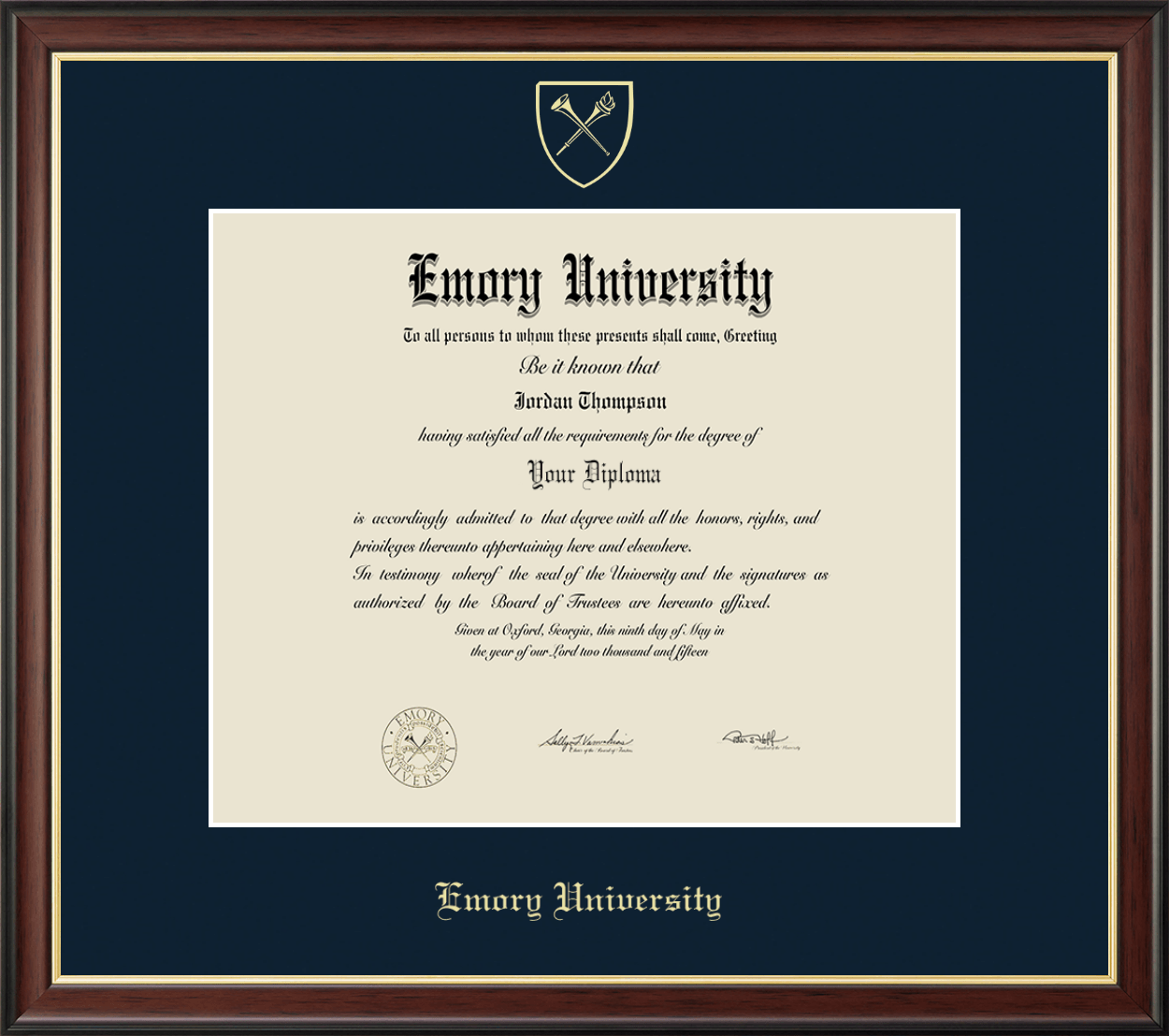 Emory University Gold Embossed Diploma Frame in Studio Gold - Item ...