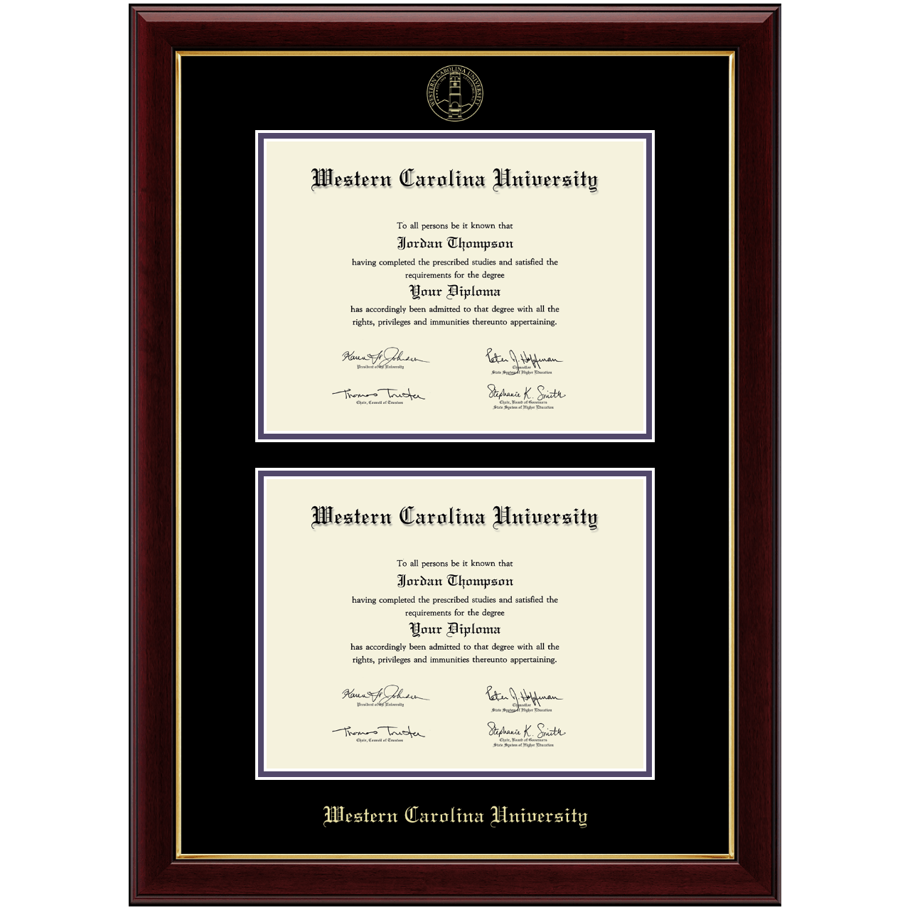 Double Document Diploma Frame in Gallery Western Carolina University ...