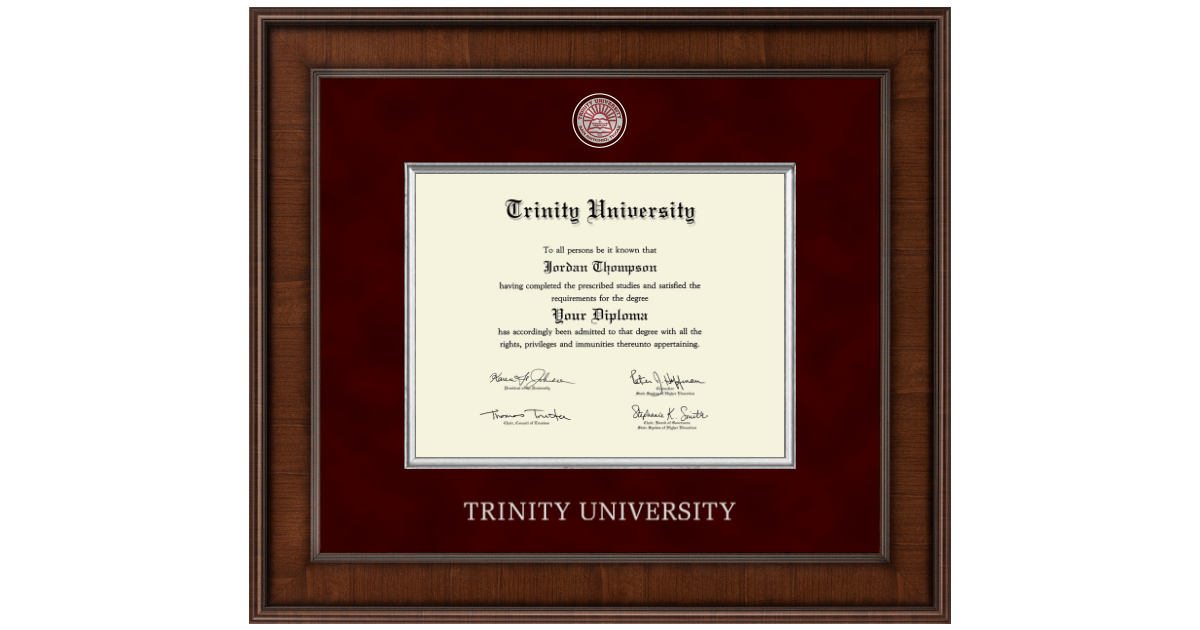 Presidential Masterpiece Diploma Frame in Madison Trinity University ...