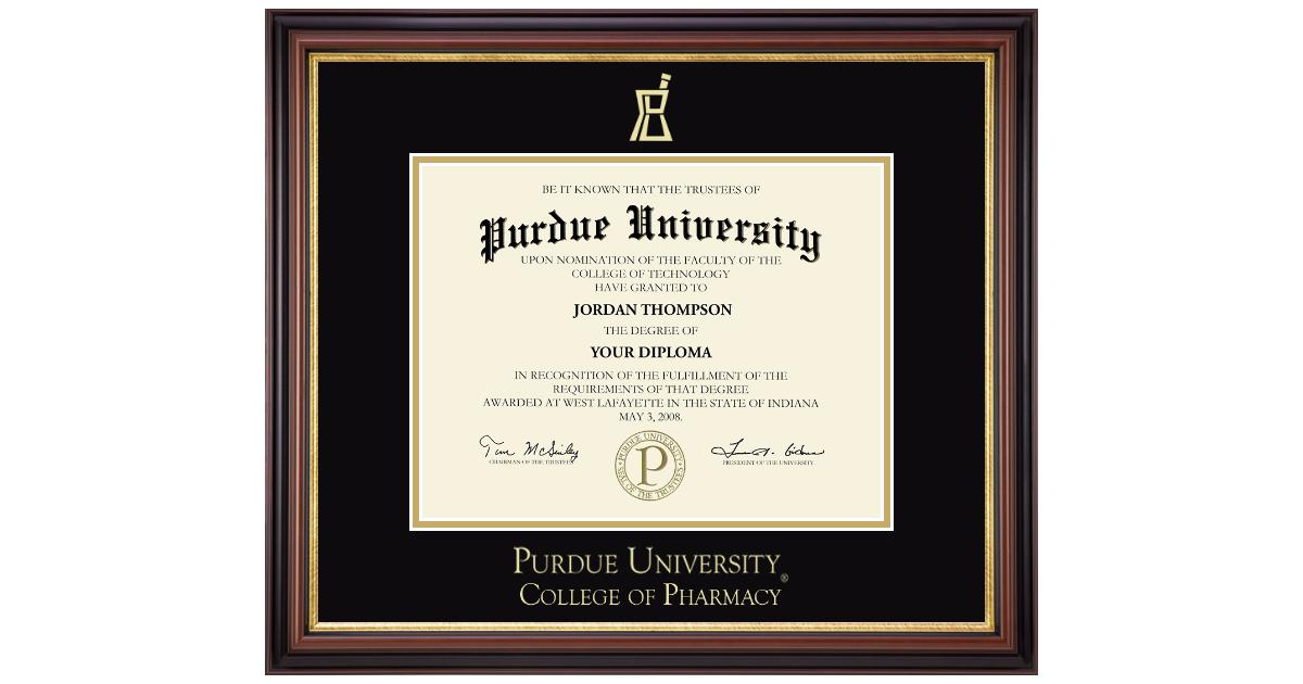 Gold Embossed Diploma Frame in Regency Gold Purdue University - Item ...