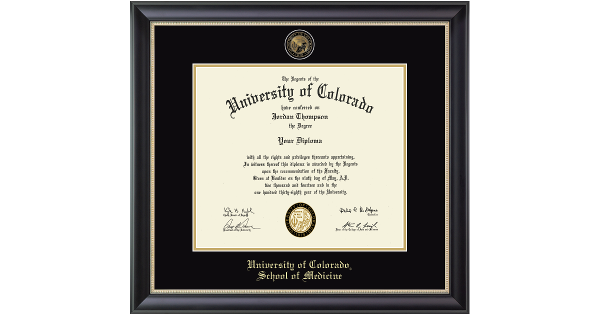Masterpiece Medallion Diploma Frame in Noir University of Colorado ...