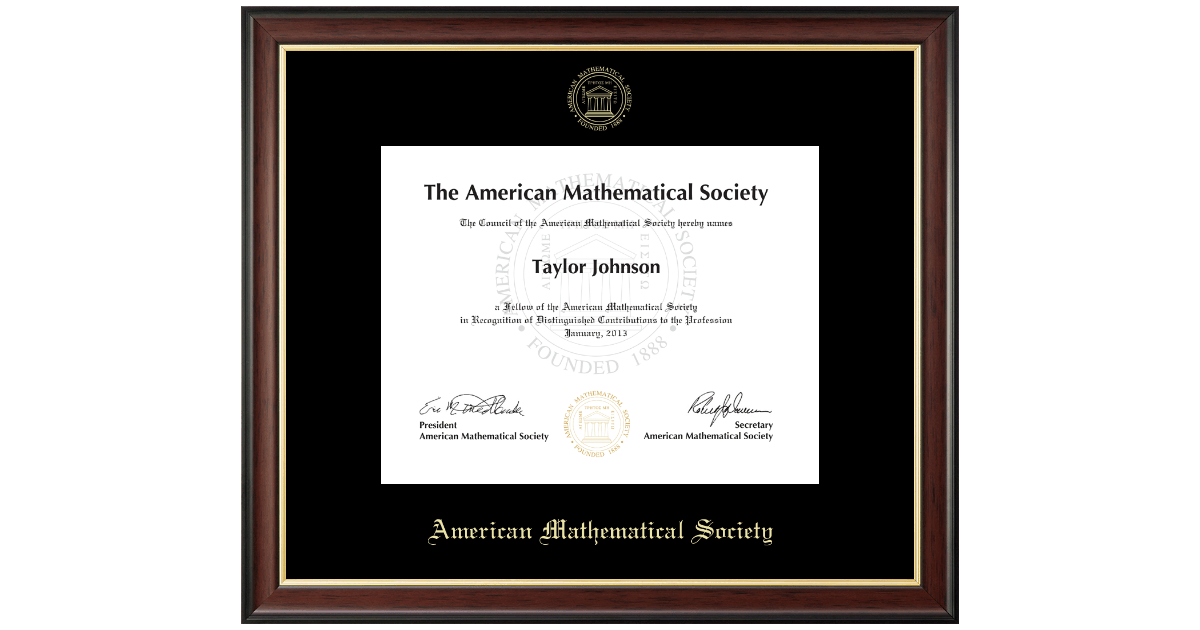 Gold Embossed Certificate Frame in Studio Gold American Mathematical ...