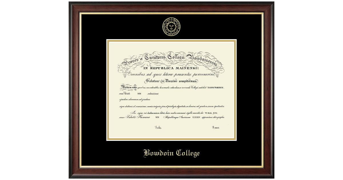 Gold Embossed Diploma Frame in Studio Gold Bowdoin College - Item ...