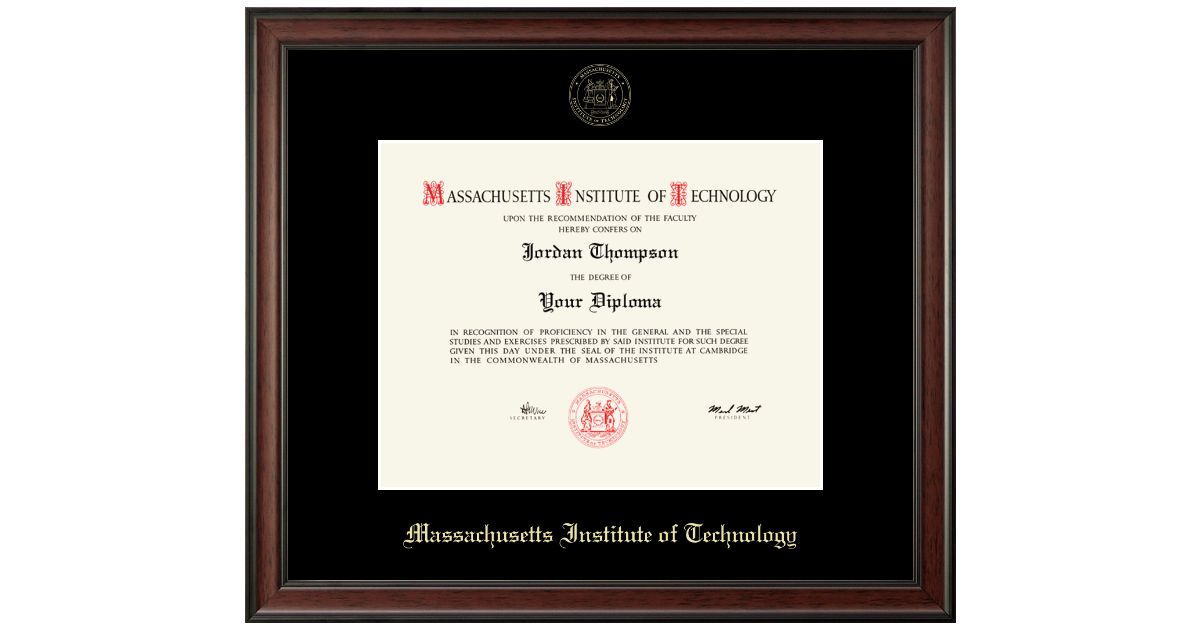 Gold Embossed Diploma Frame in Studio Massachusetts Institute of ...