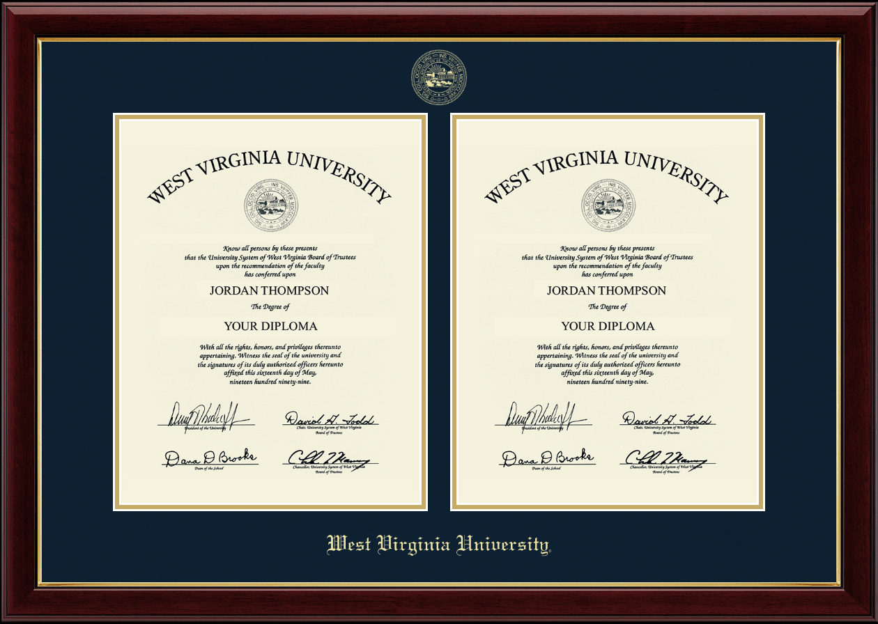 West Virginia University Double Diploma Frame in Gallery - Item #230841 ...