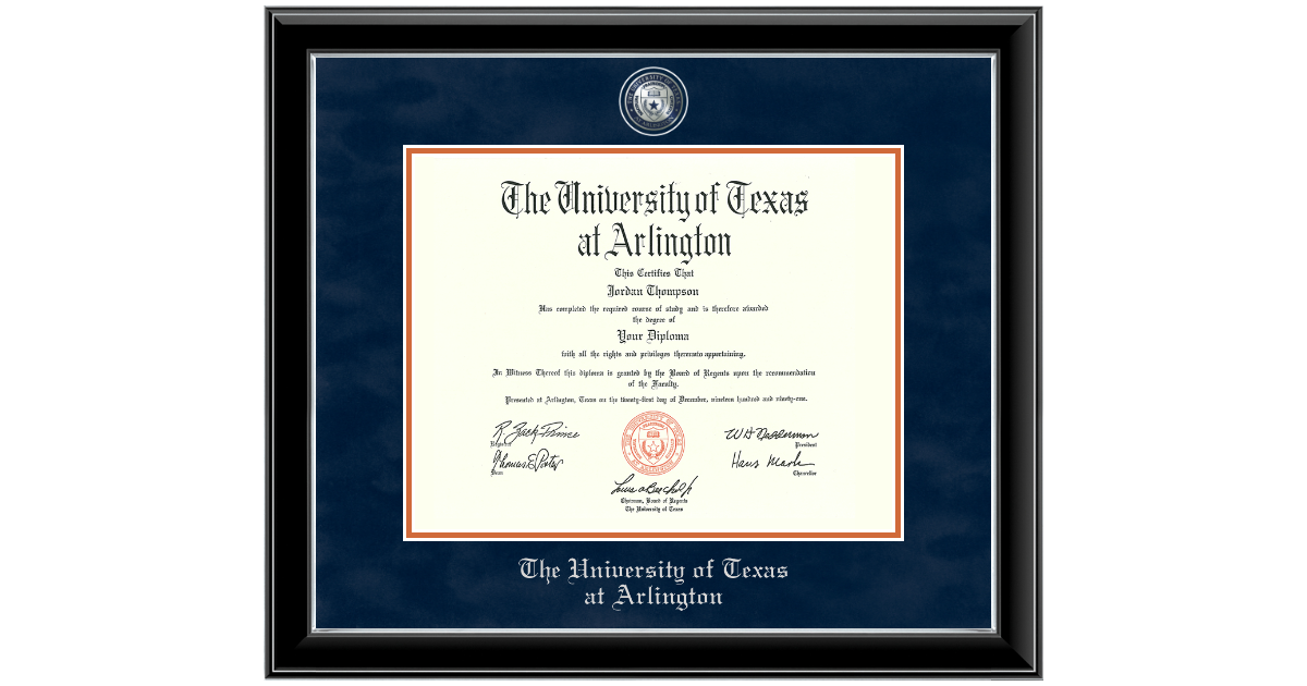 Silver Engraved Medallion Diploma Frame in Onyx Silver The University ...