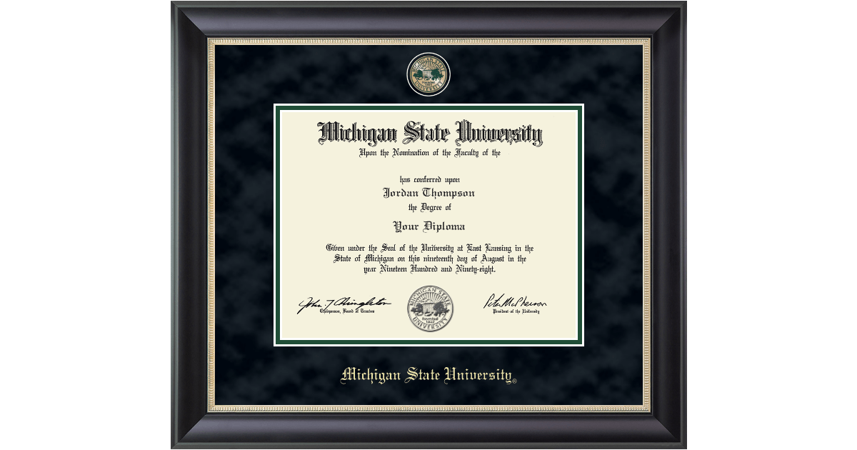 Masterpiece Medallion Diploma Frame in Noir Michigan State University ...