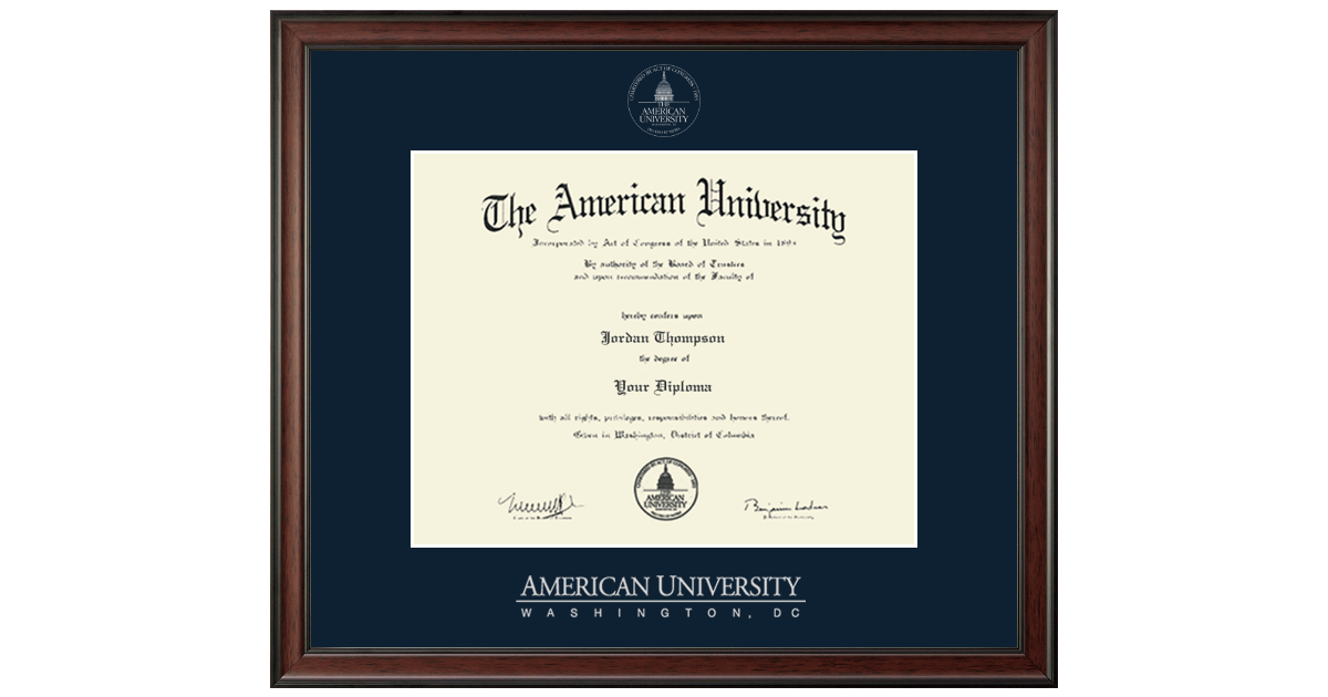 Silver Embossed Diploma Frame in Studio American University - Item ...