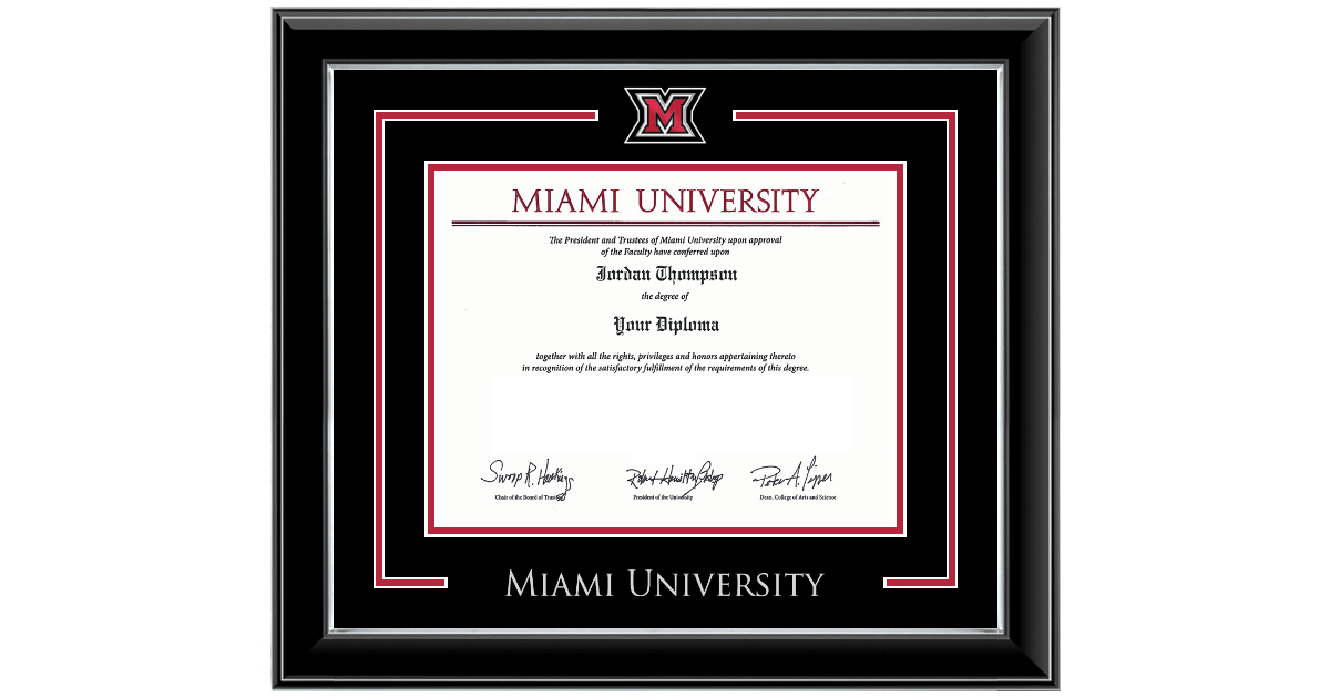 Spirit Medallion Diploma Frame in Onyx Silver Miami University - Item ...