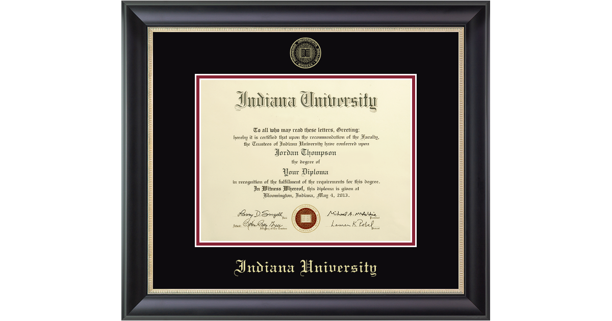 Gold Embossed Diploma Frame in Noir Indiana University Bloomington ...