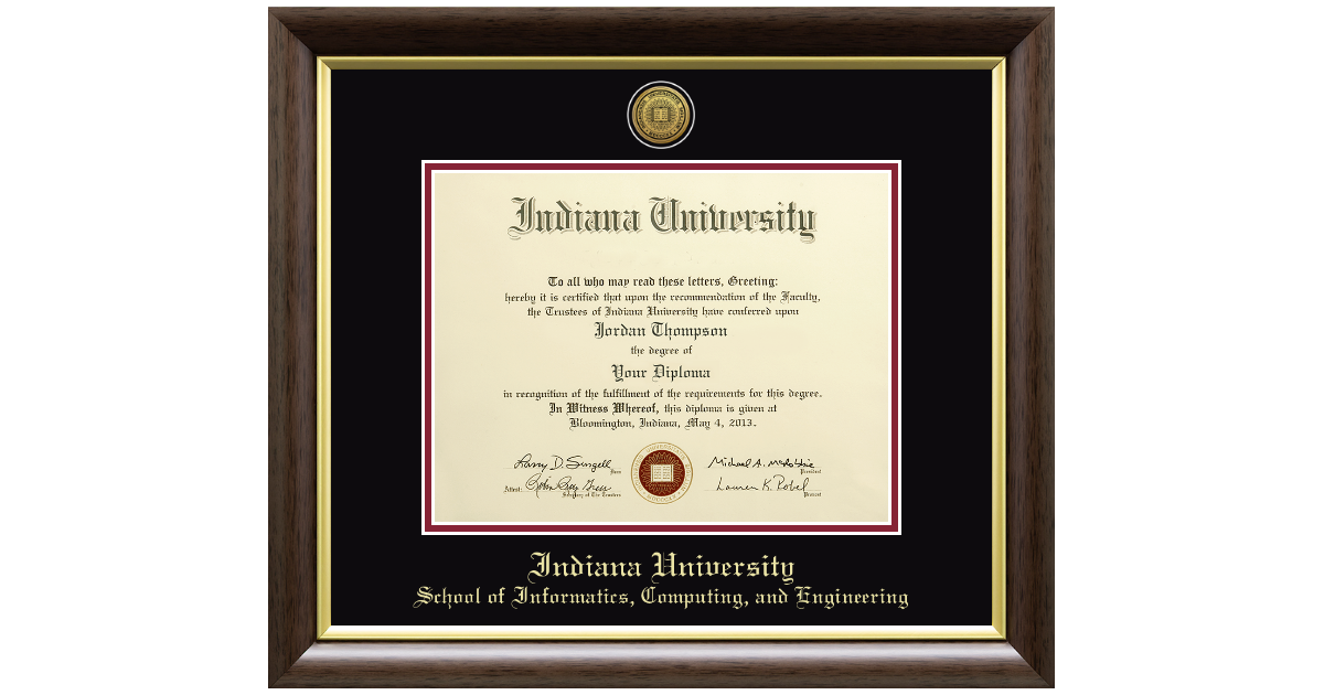 Gold Engraved Medallion Diploma Frame in Hampshire Indiana University ...