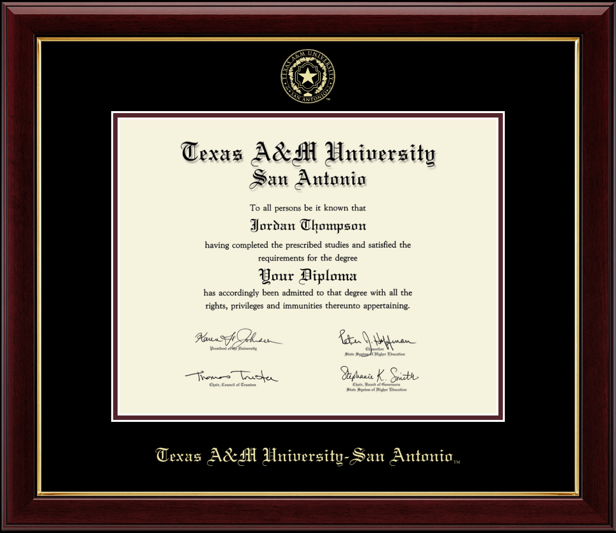 Texas A&M University at San Antonio Gold Embossed Diploma Frame in ...