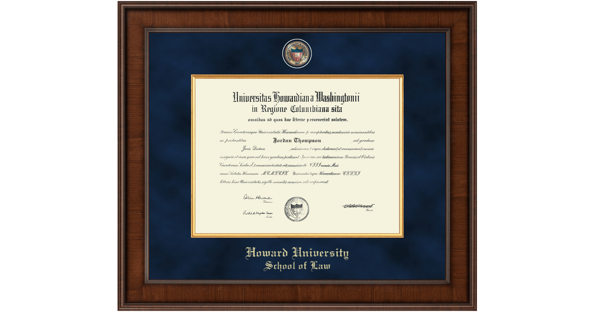 Howard School of Law Diploma Frames | Church Hill Classics