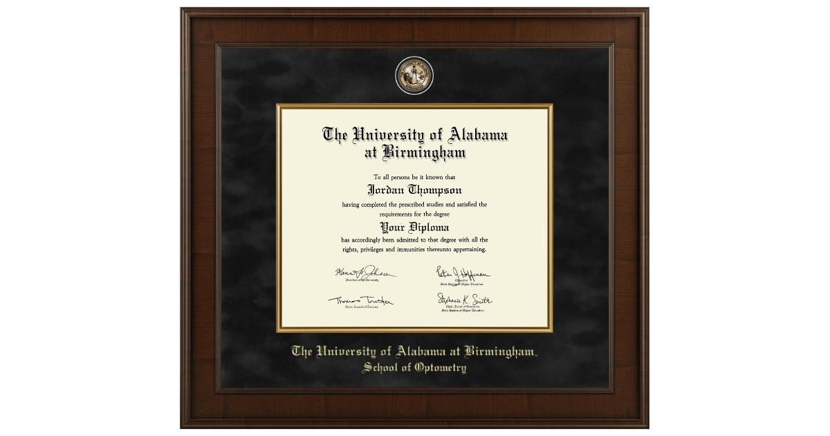 UAB School of Optometry Diploma Frames | Church Hill Classics
