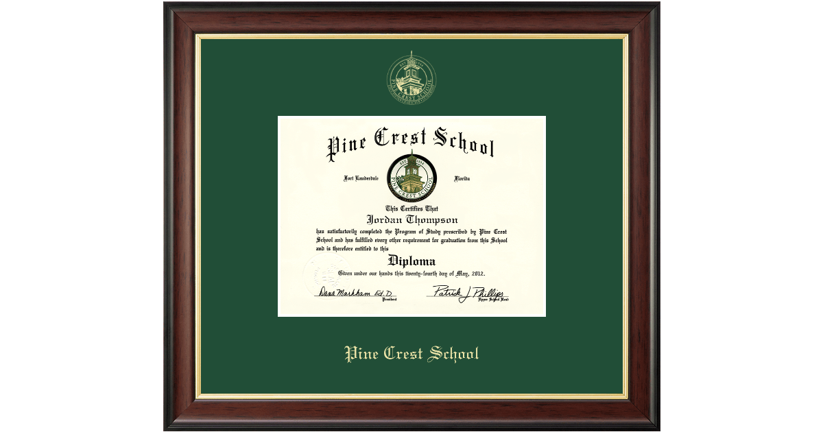 Gold Embossed Diploma Frame in Studio Gold Pine Crest School - Item #233530