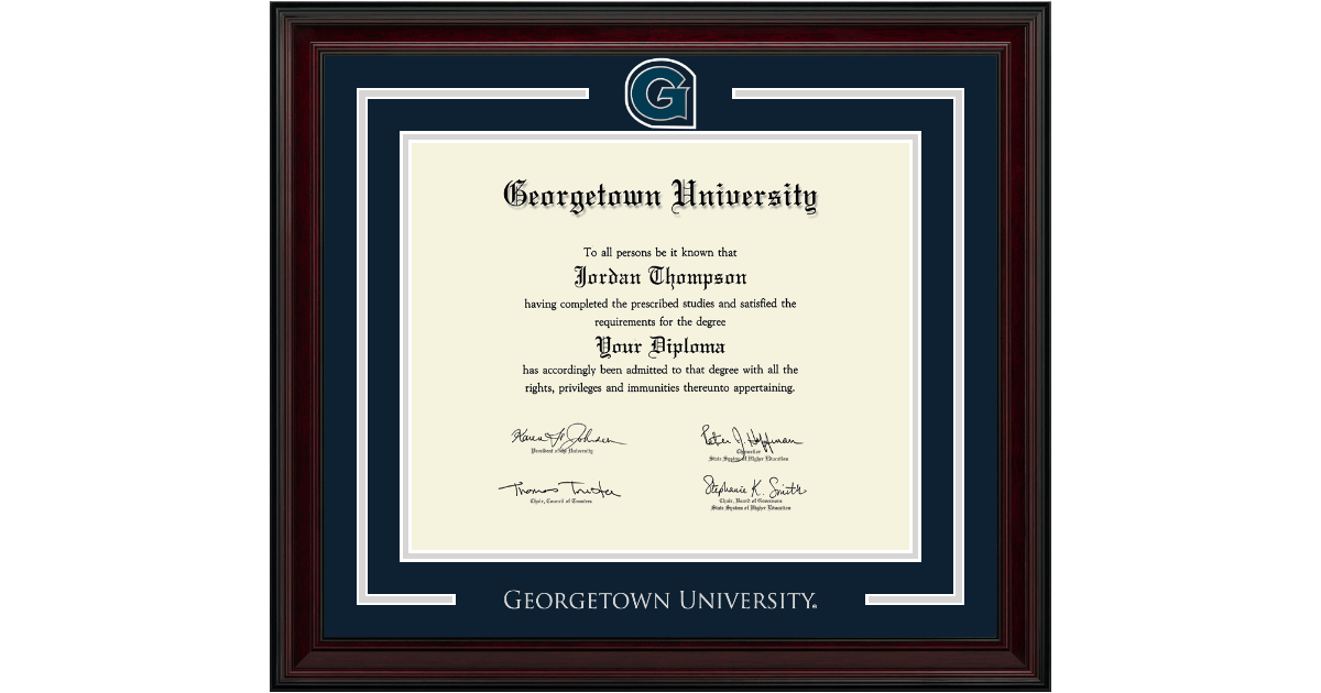 Spirit Medallion Diploma Frame in Encore Georgetown University - Item ...